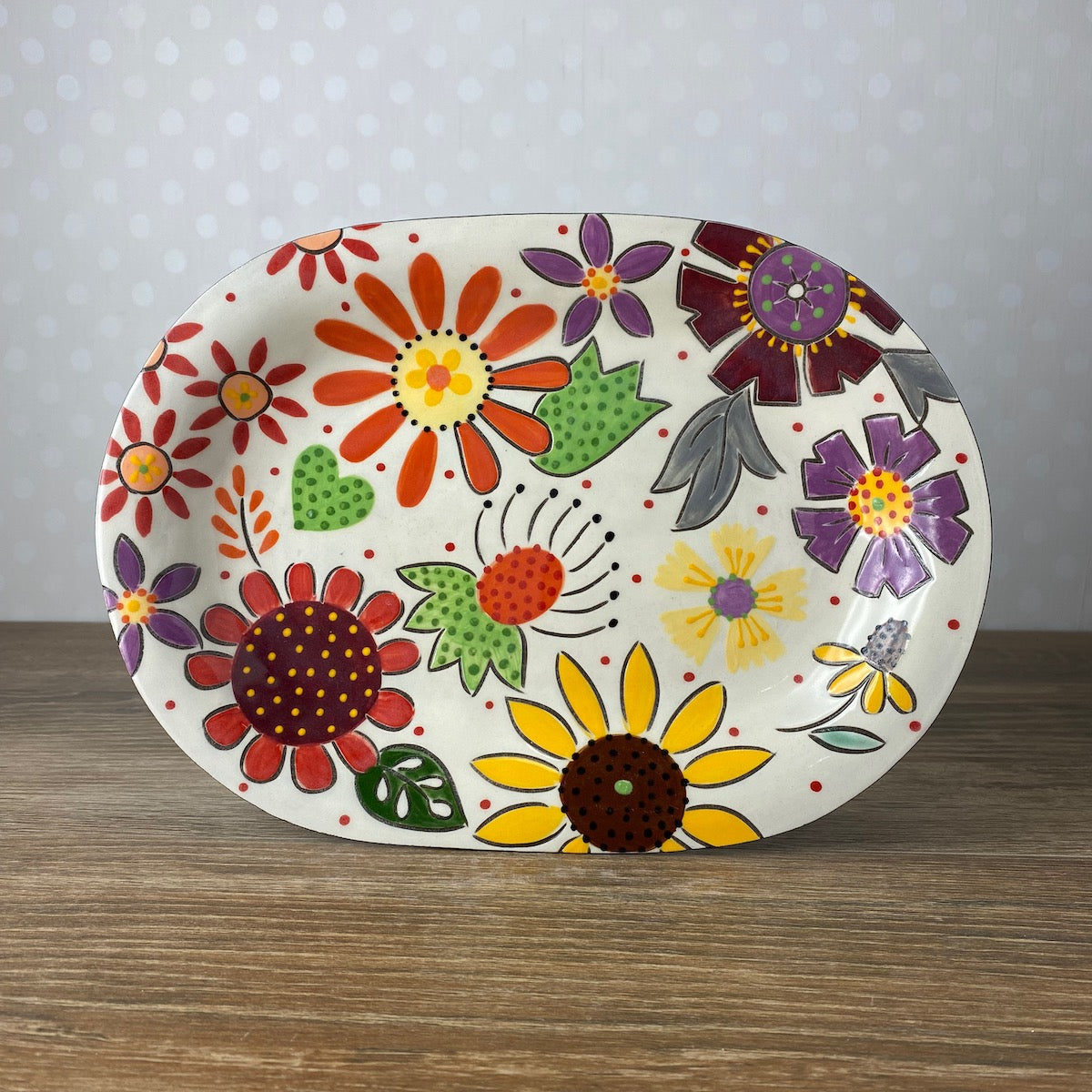 Flower Power Plate -Colorful Handpainted Pottery – Colleen McCall Ceramics