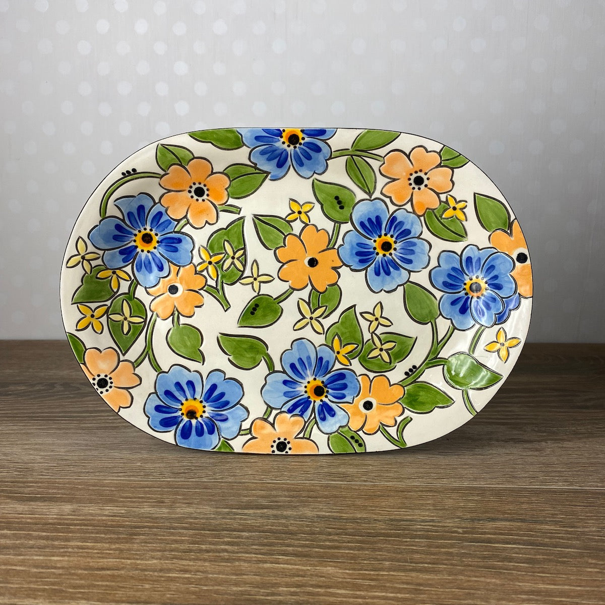 Blue Floral Plate with Ants – Colleen McCall Ceramics